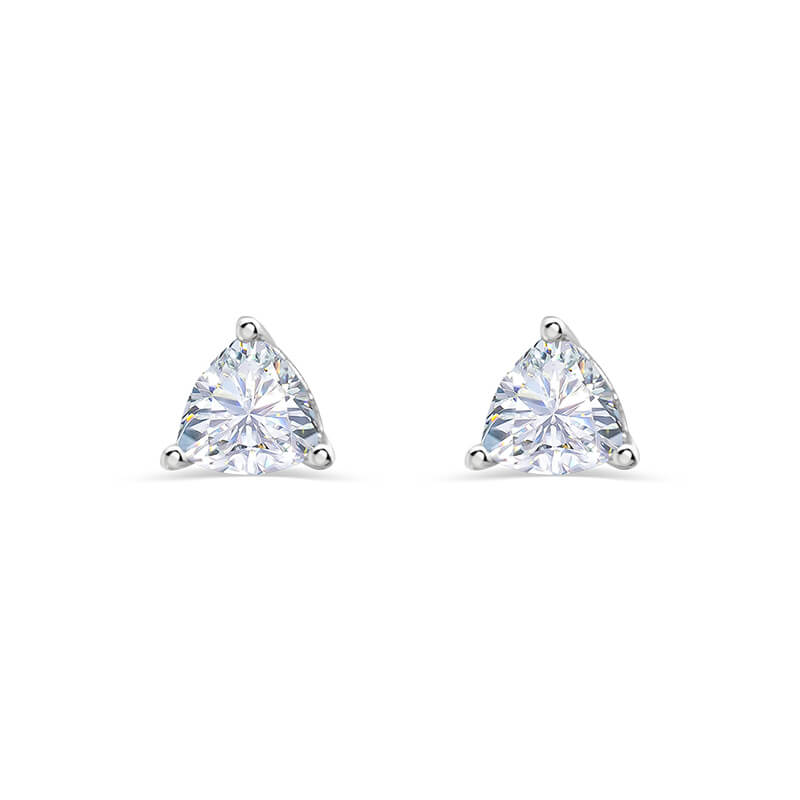 0.5 CT Trilliant Cut Diamond Stud Earrings | Lab Grown G/VVS – violetjewels